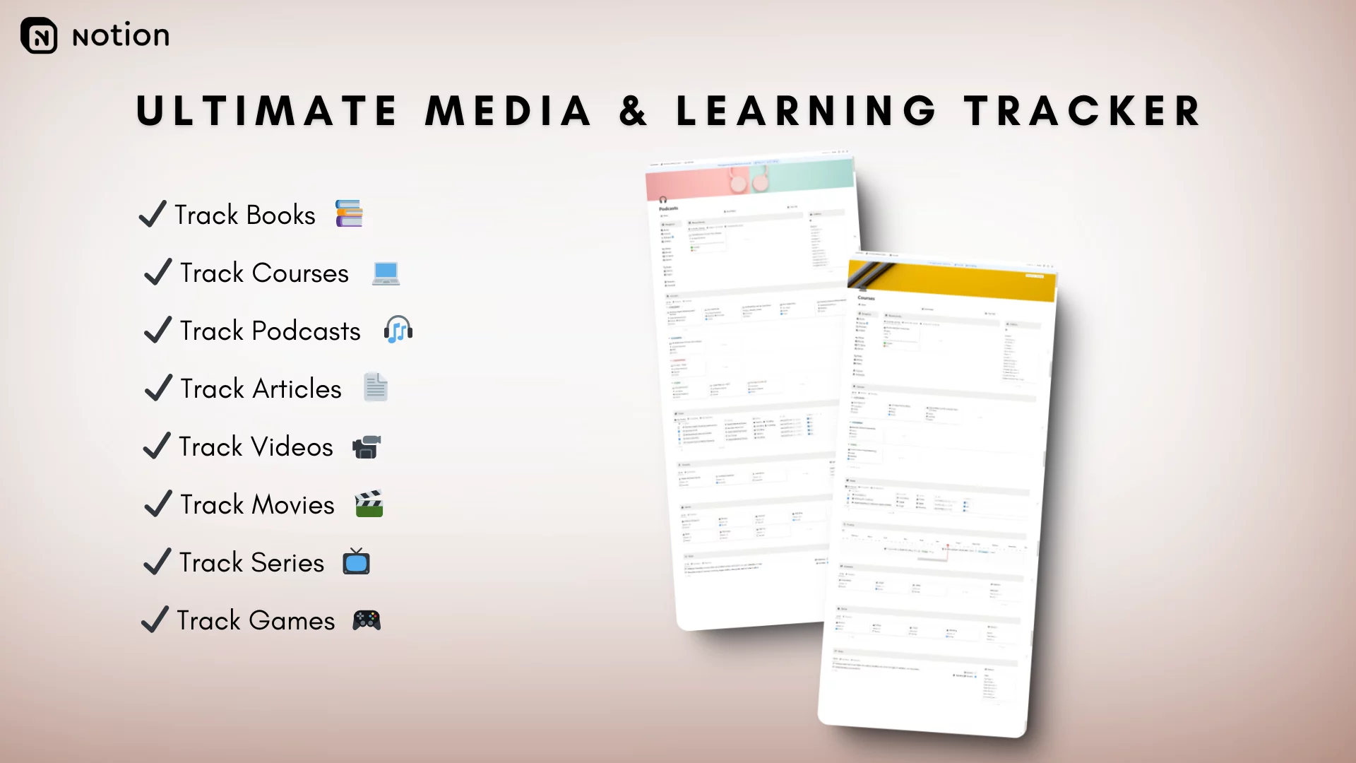 Ultimate Media & Learning Tracker - Personal Template